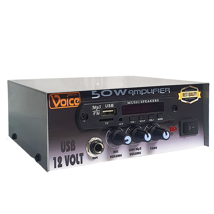 Voice 50W Ekonomik Tip Pazarcı Anfisi 12V USB'li - DTC 12U